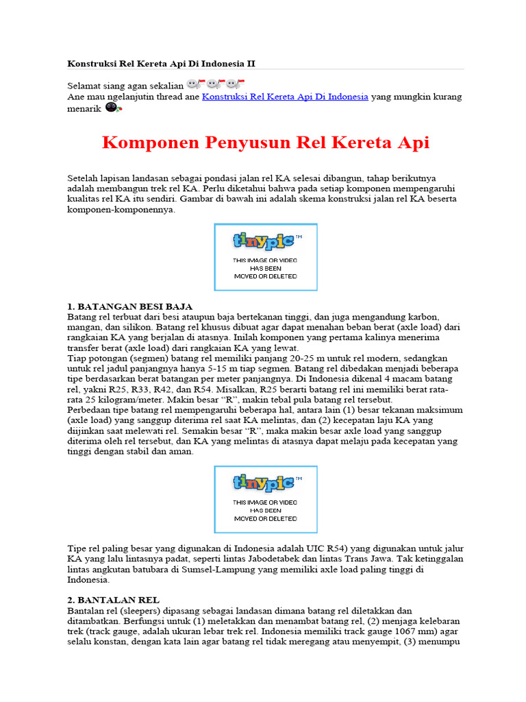 Ukuran dan Tipe Rel Kereta Api Indonesia | PDF