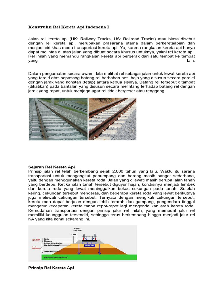 Konstruksi Rel Kereta Api Indonesia I | PDF