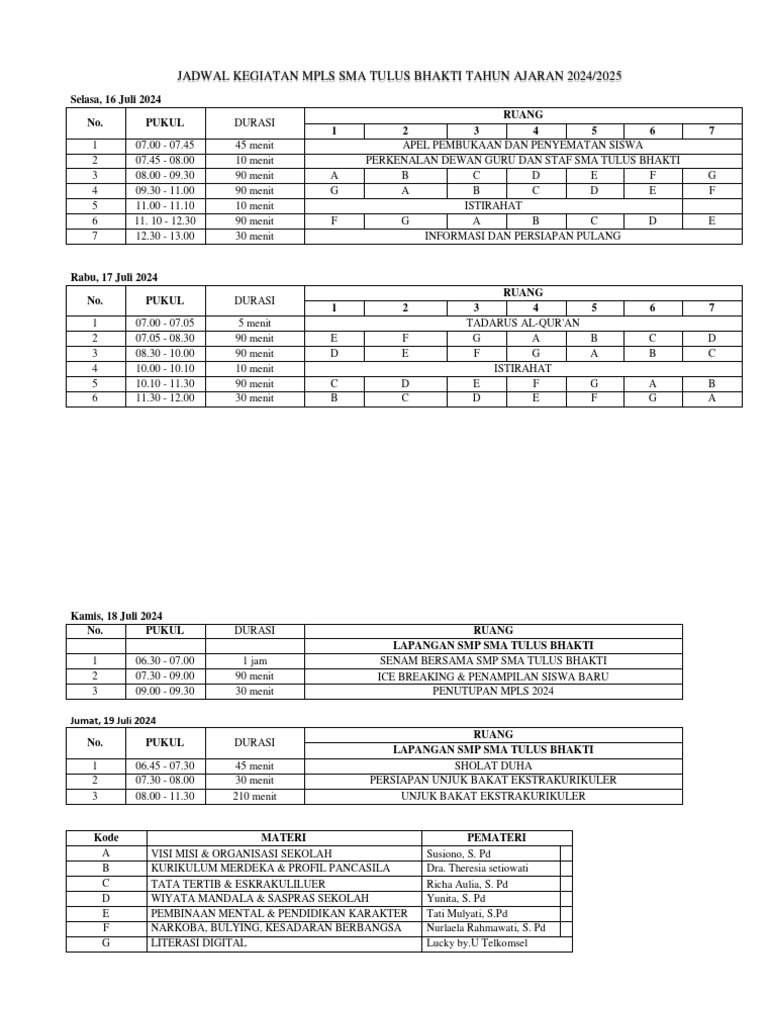 Jadwal MPLS Baru 2024 | PDF
