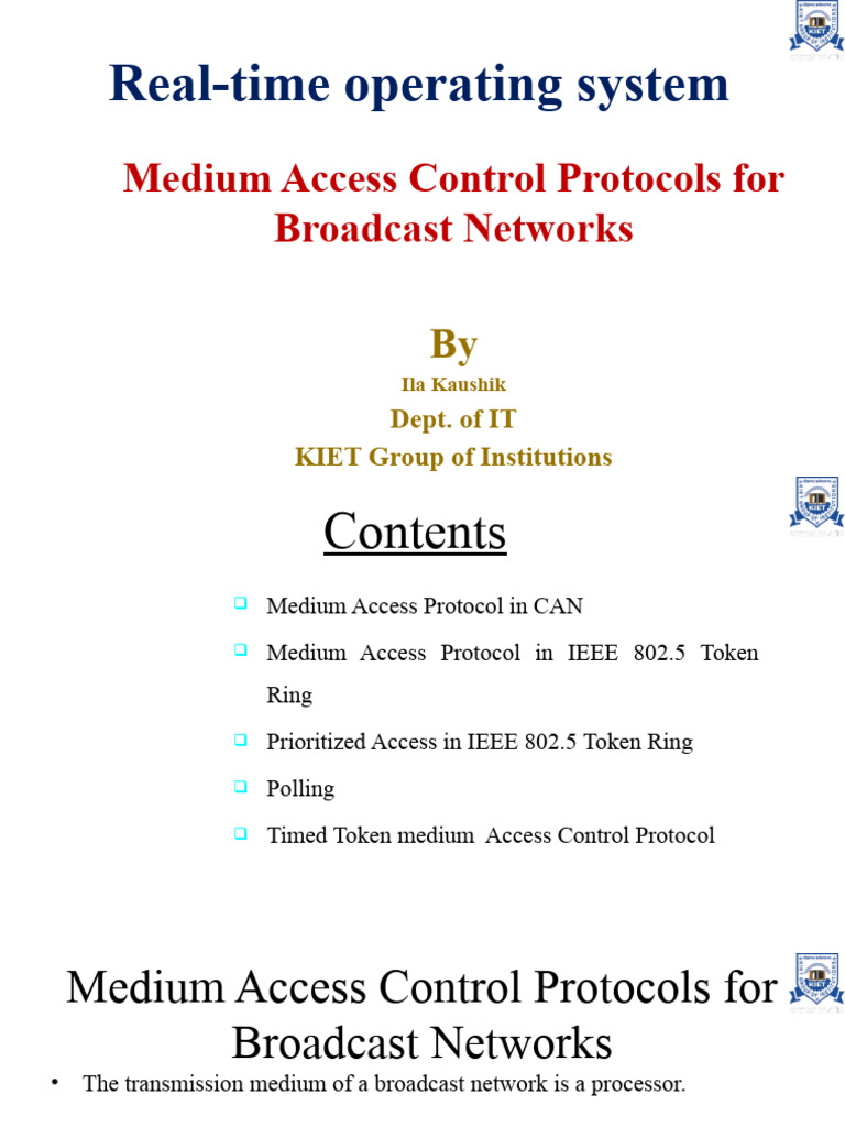 Medium Access Control Protocols For Broadcast Networks | PDF | Computer Network | Network Packet
