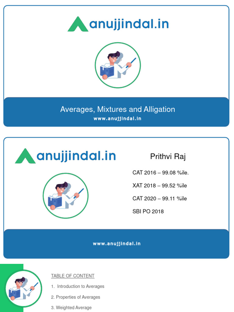 Average Mixture Alligation PDF Lyst6436 | PDF | Concentration | Ratio