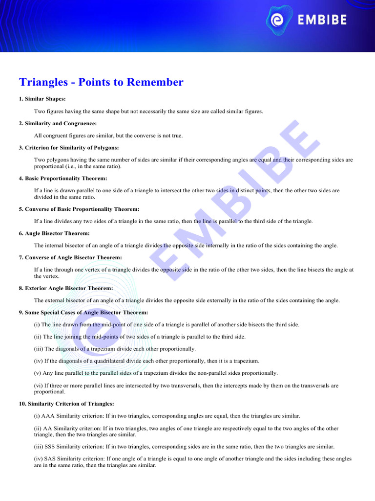 Triangle Similarity & Theorems Guide | PDF | Triangle | Euclid