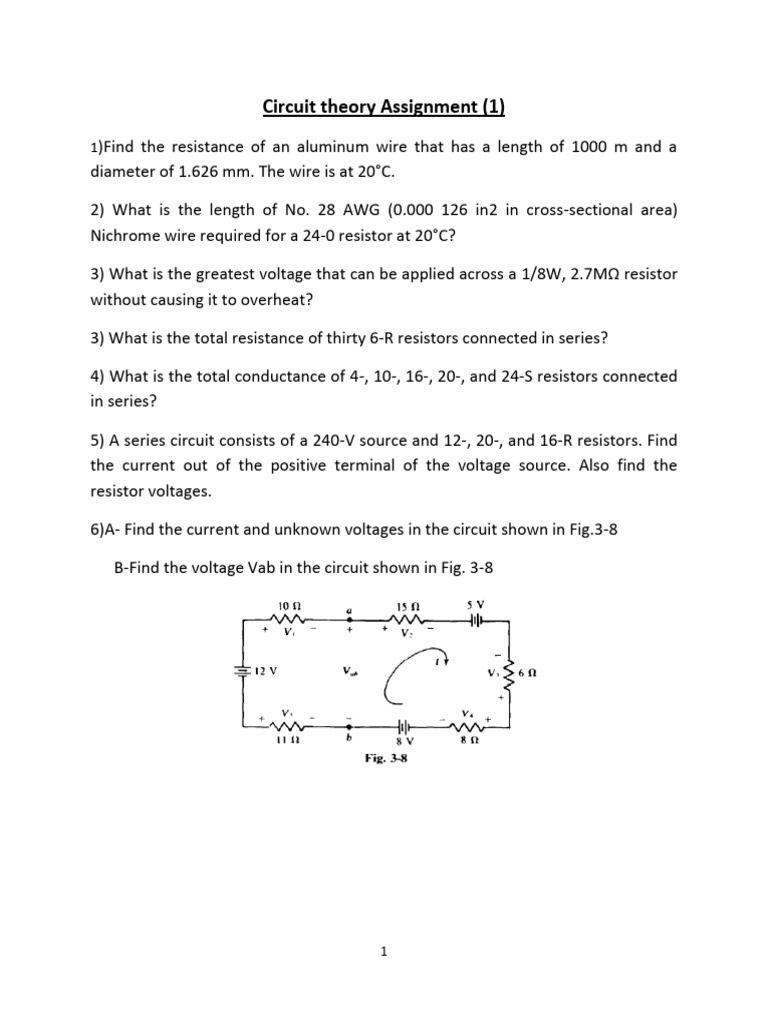 Assignment | PDF | Electrical Network | Resistor