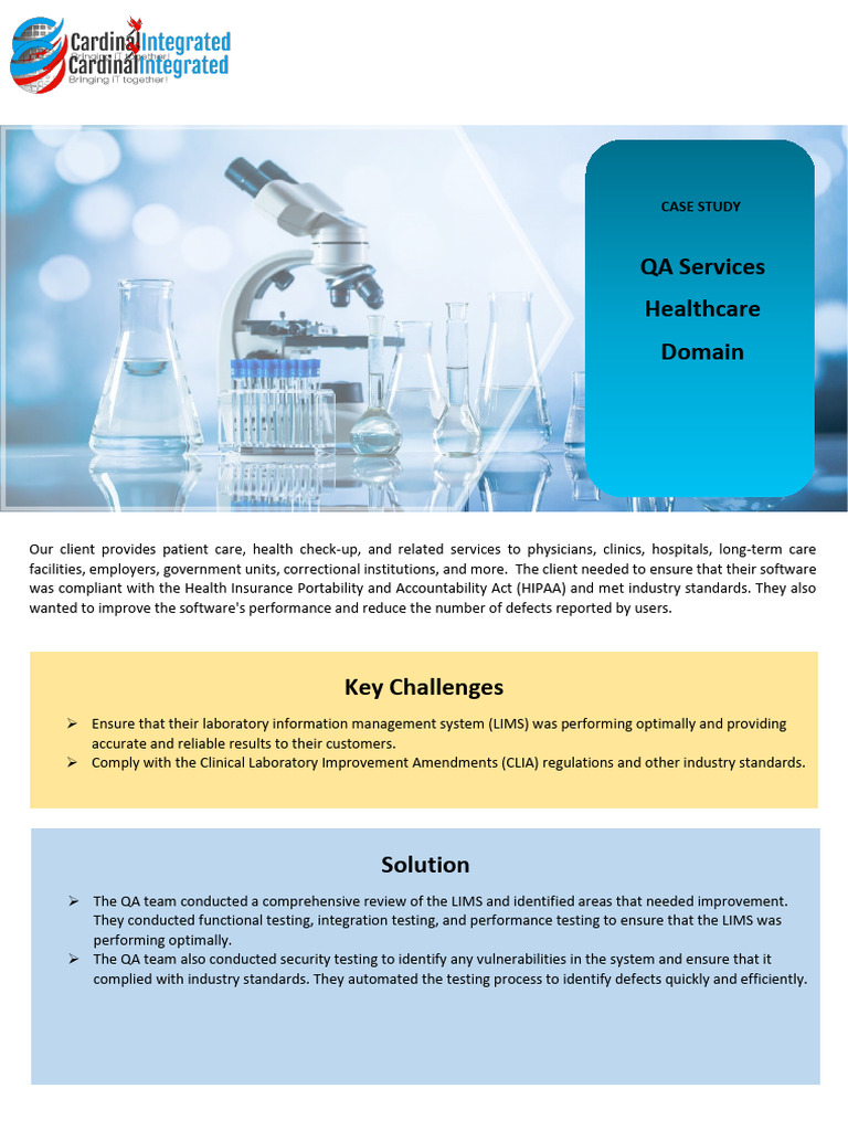 Case Study - Healthcare - QA Services II | PDF | Quality Assurance ...