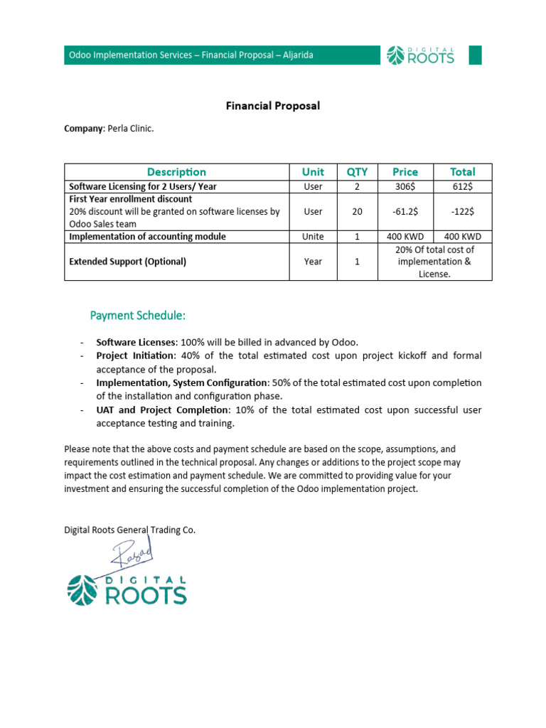 Perla Clinic Financial Prop | PDF | Technology & Engineering