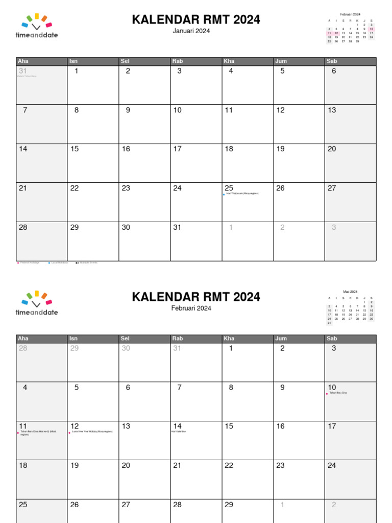 Malaysia Januari 2024 - Disember 2024 | PDF