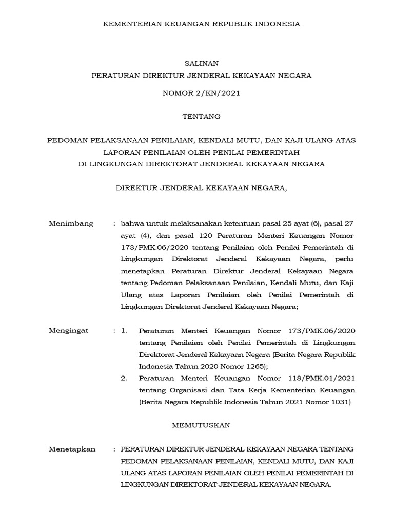 Per 2 KN 2021 Kaji Ulang | PDF