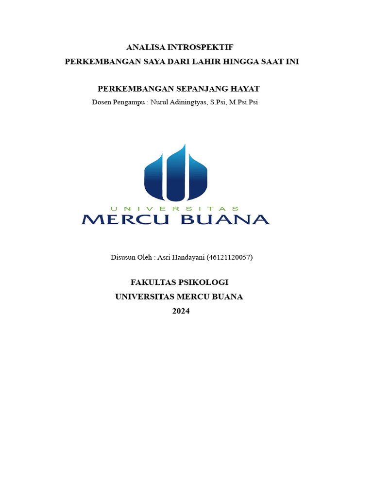 Perjalanan Introspektif Asri Handayani | PDF