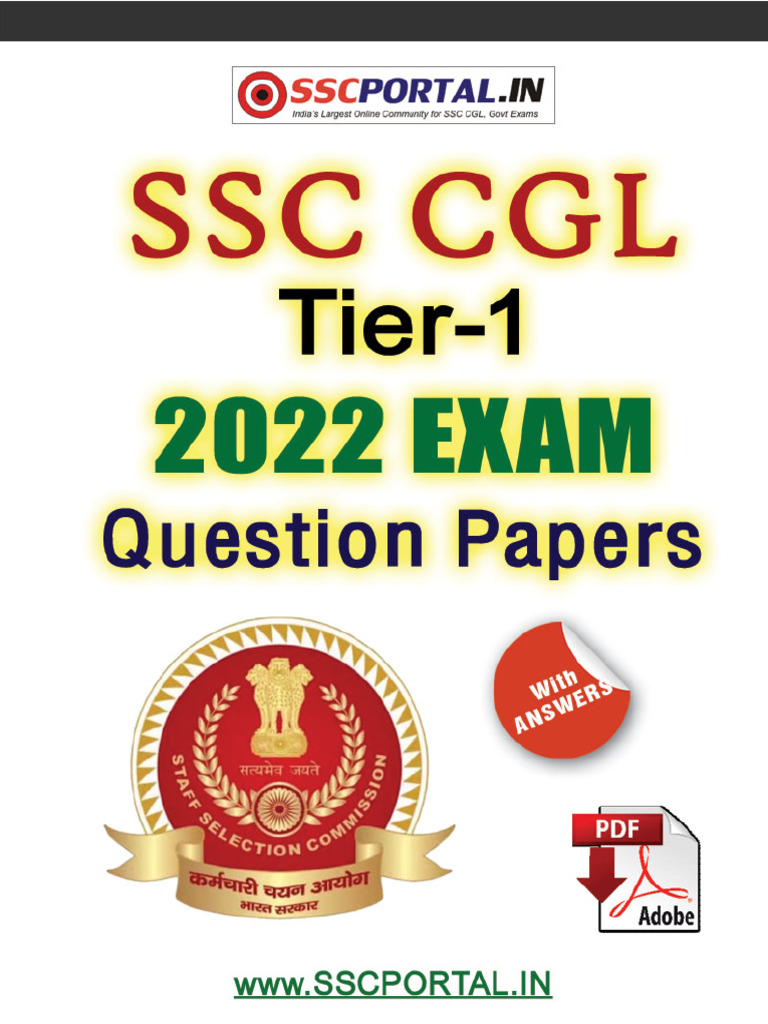 SSC CGL 2022 Tier 1 Exam Paper | PDF | Standardized Tests | Qualifications