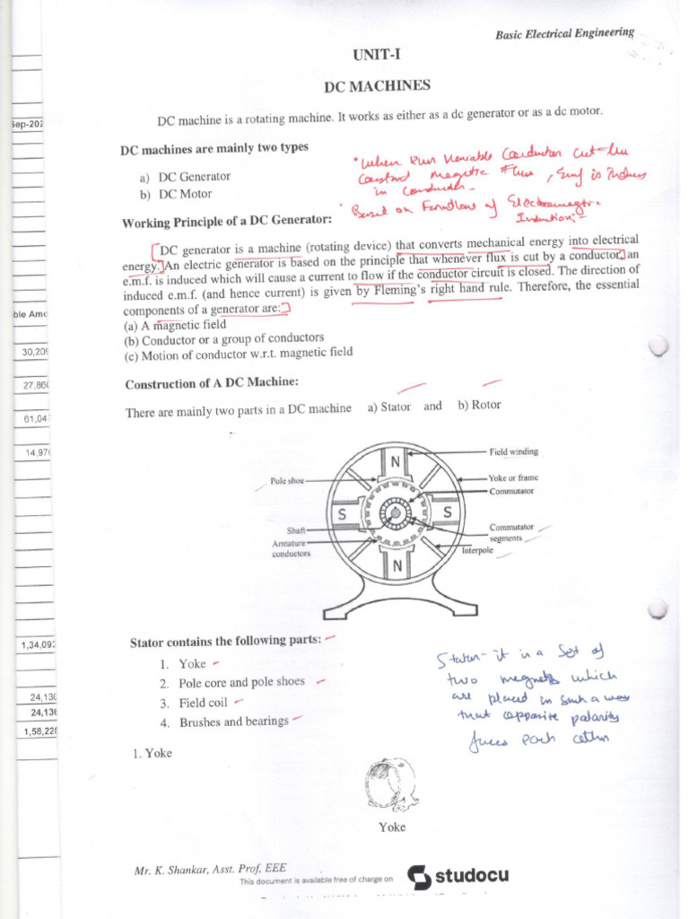ESL Unit III Part 1(DC Machines) | PDF