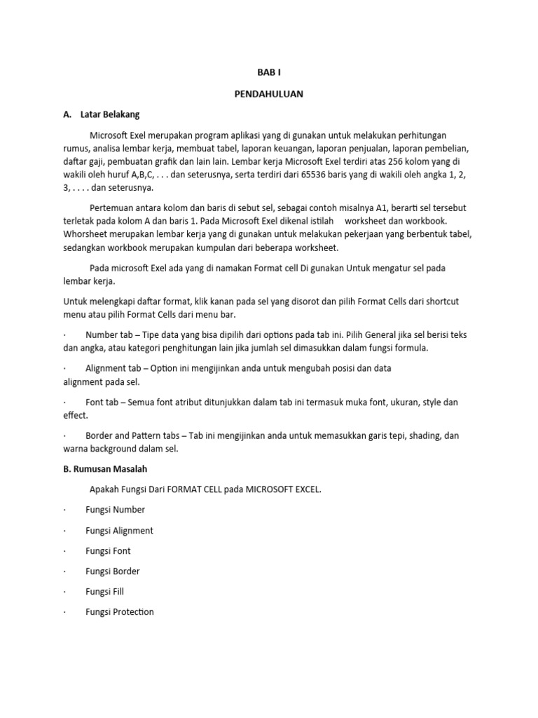 Format Sel Dan Worksheet | PDF