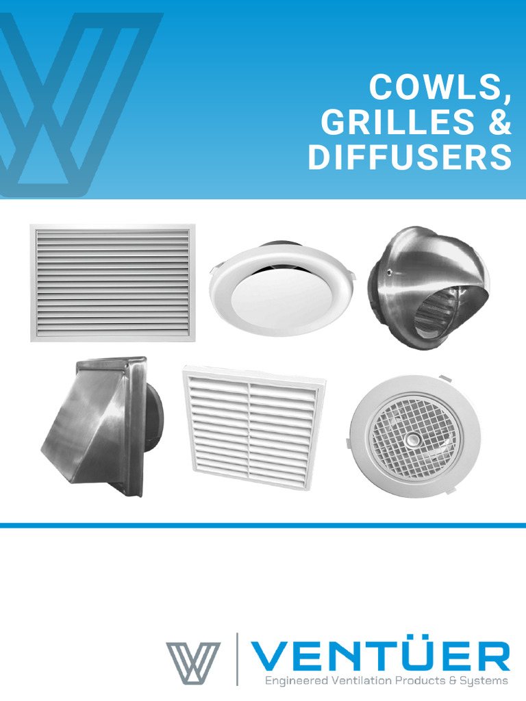 VENTÜER Cowls Grilles Diffusers | PDF | Duct (Flow) | Ventilation (Architecture)