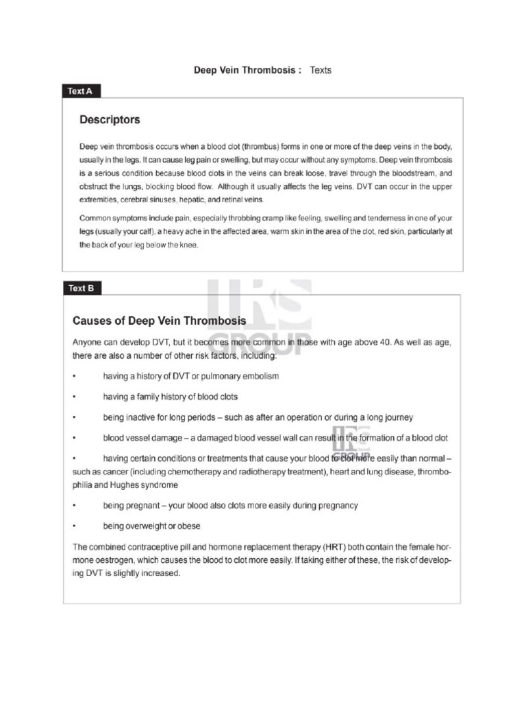 Deep Vein Thrombosis - Part A | PDF