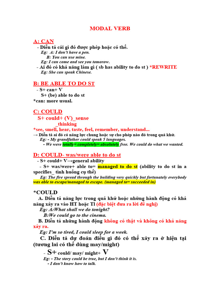 Modal Verb | PDF