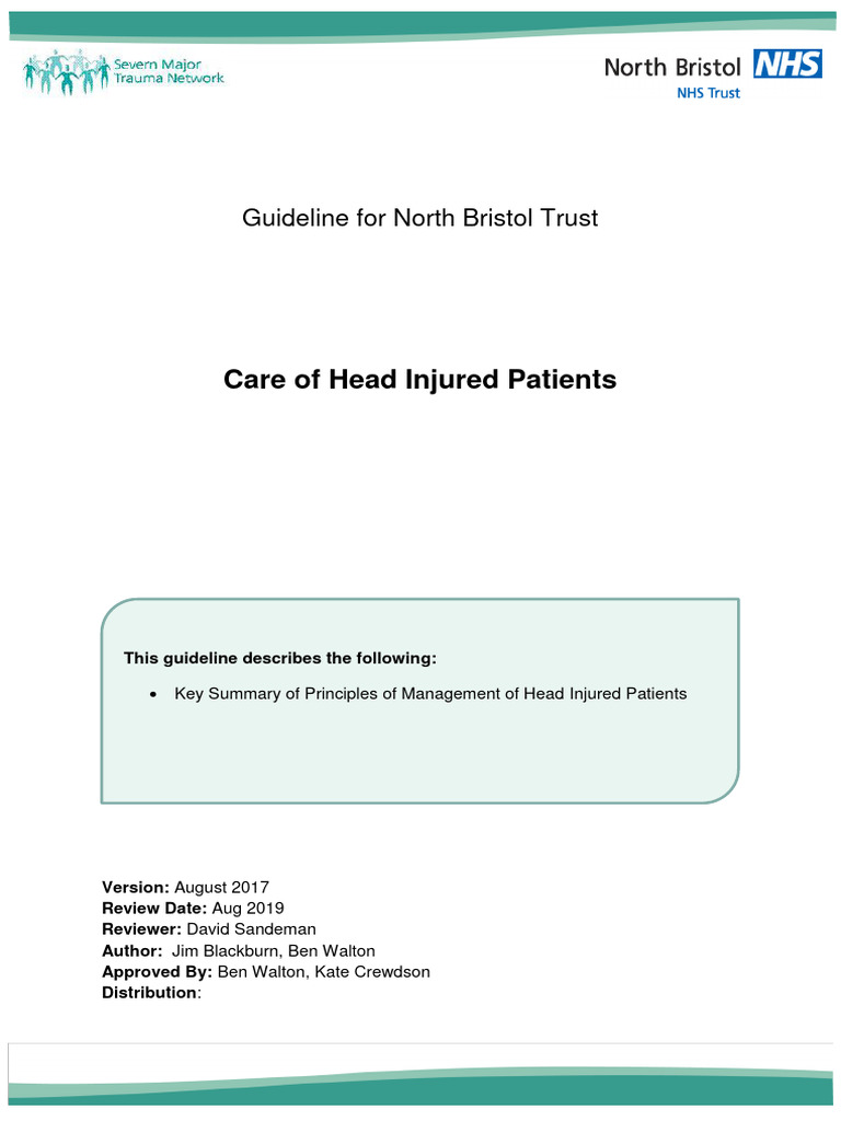 Care of Patients With Head Injury | PDF | Analgesic | Anesthesia
