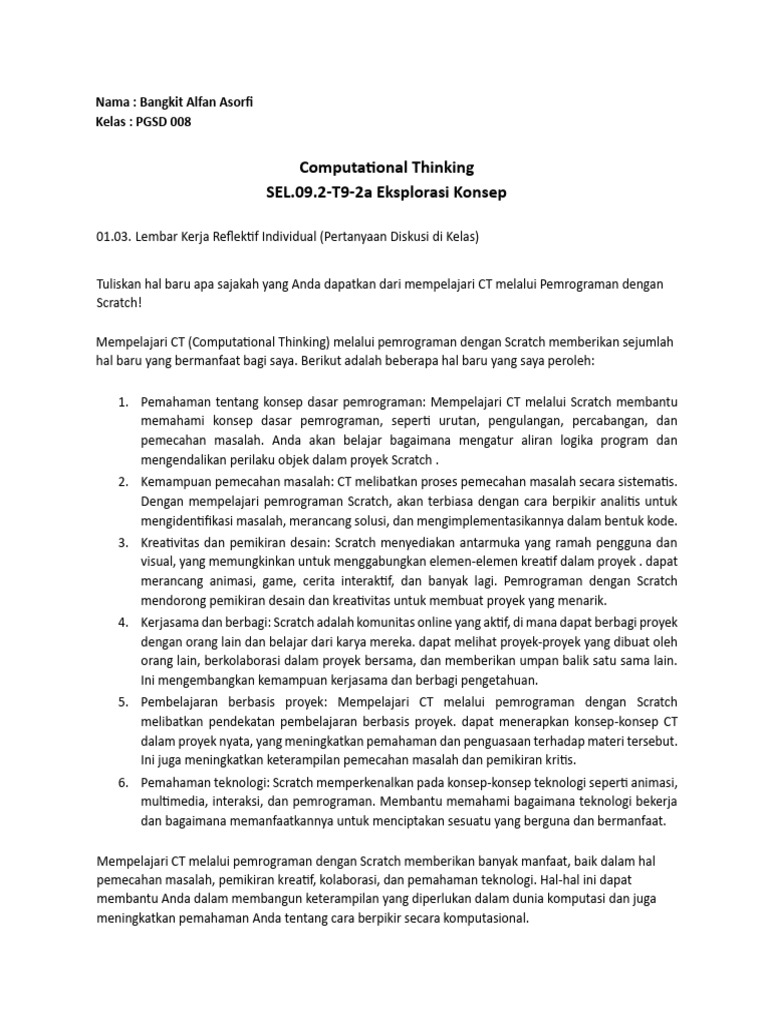 Computational Thinking Ekplorasi Konsep | PDF