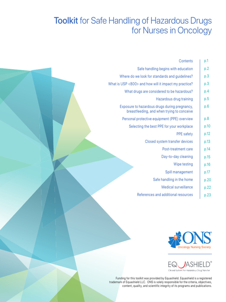 ONS Safe Handling Toolkit 0 | PDF | Personal Protective Equipment ...