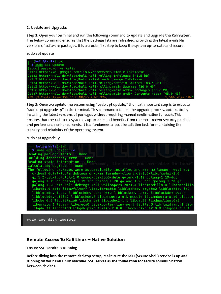 Install kali Linux | PDF | Secure Shell | Desktop Environment