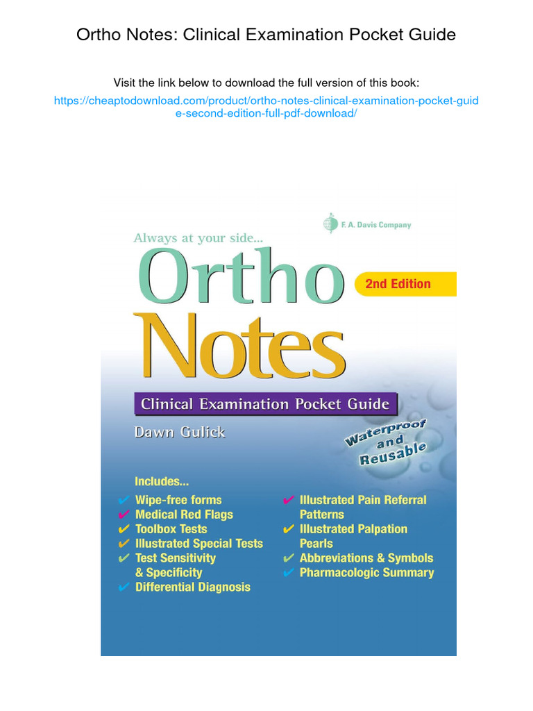 Ortho Notes: Clinical Examination Pocket Guide | PDF | Abdomen ...