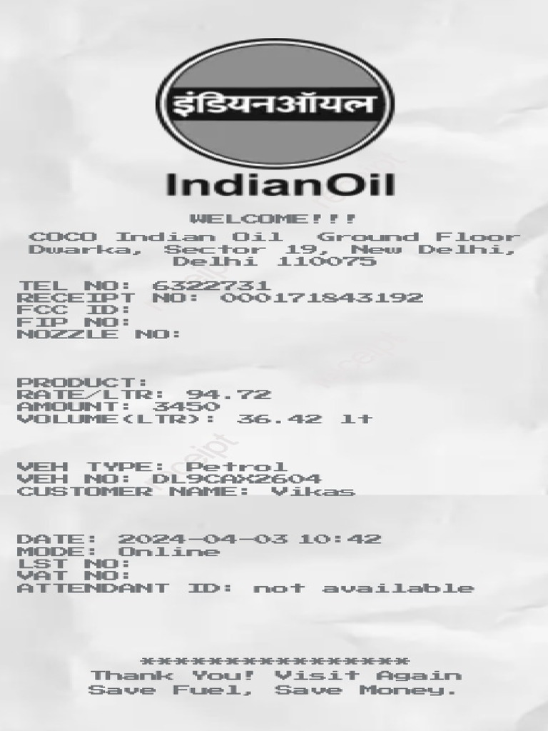 Petrol Slip 03-04 | PDF