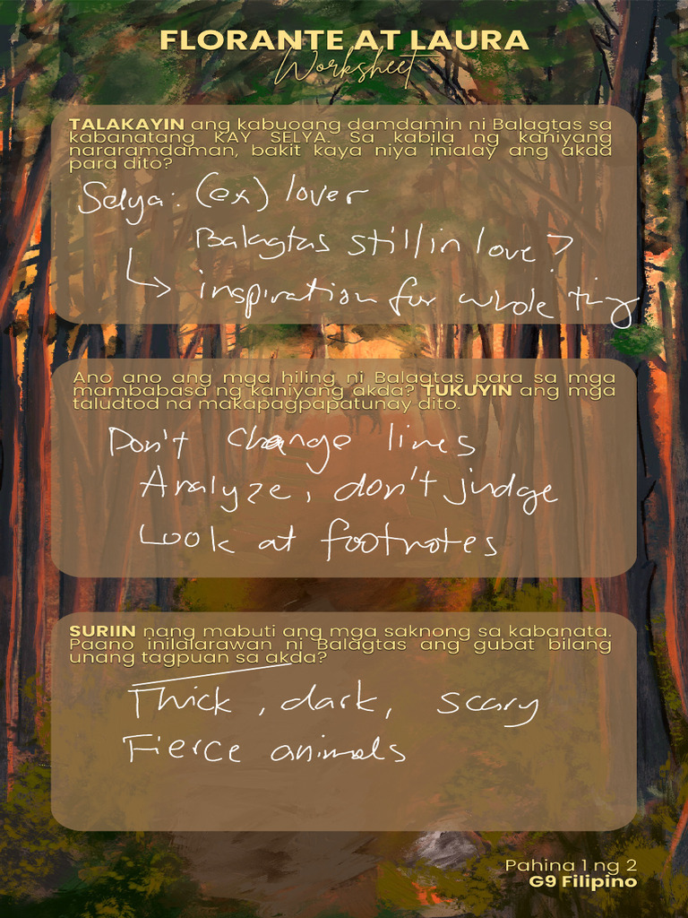 G9 - FILIPINO - WORKSHEET Annotated | PDF