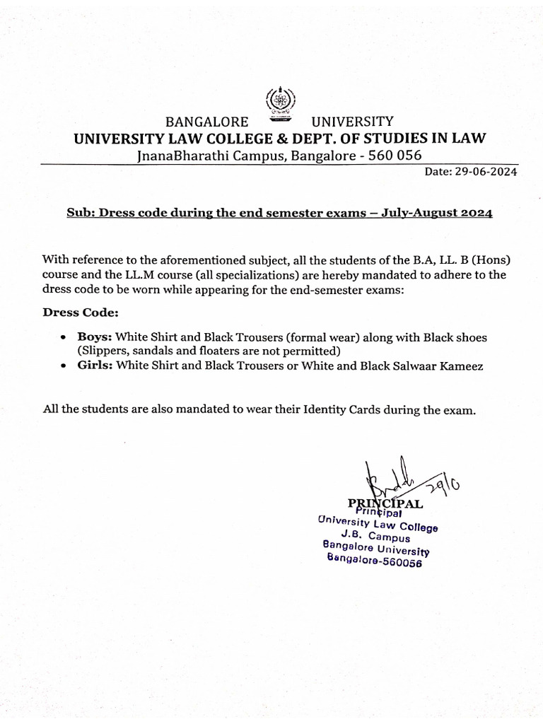 ULC exam dress code | PDF