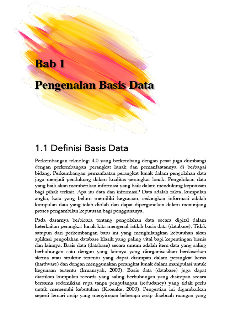 Pengenalan dan Komponen Basis Data | PDF