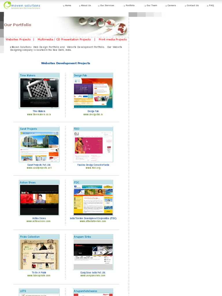 eMaven Solutions Web Design Portfolio | PDF