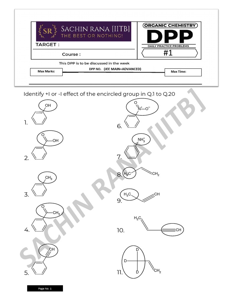 DPP 1-3 Goc 1720587346670 | PDF | Physical Chemistry | Chemistry