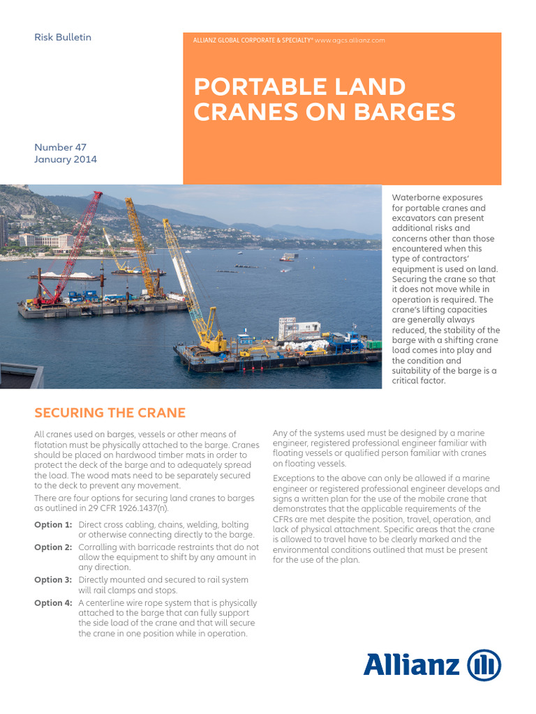 ARC Marine Portable Land Cranes On Barges | PDF | Crane (Machine)
