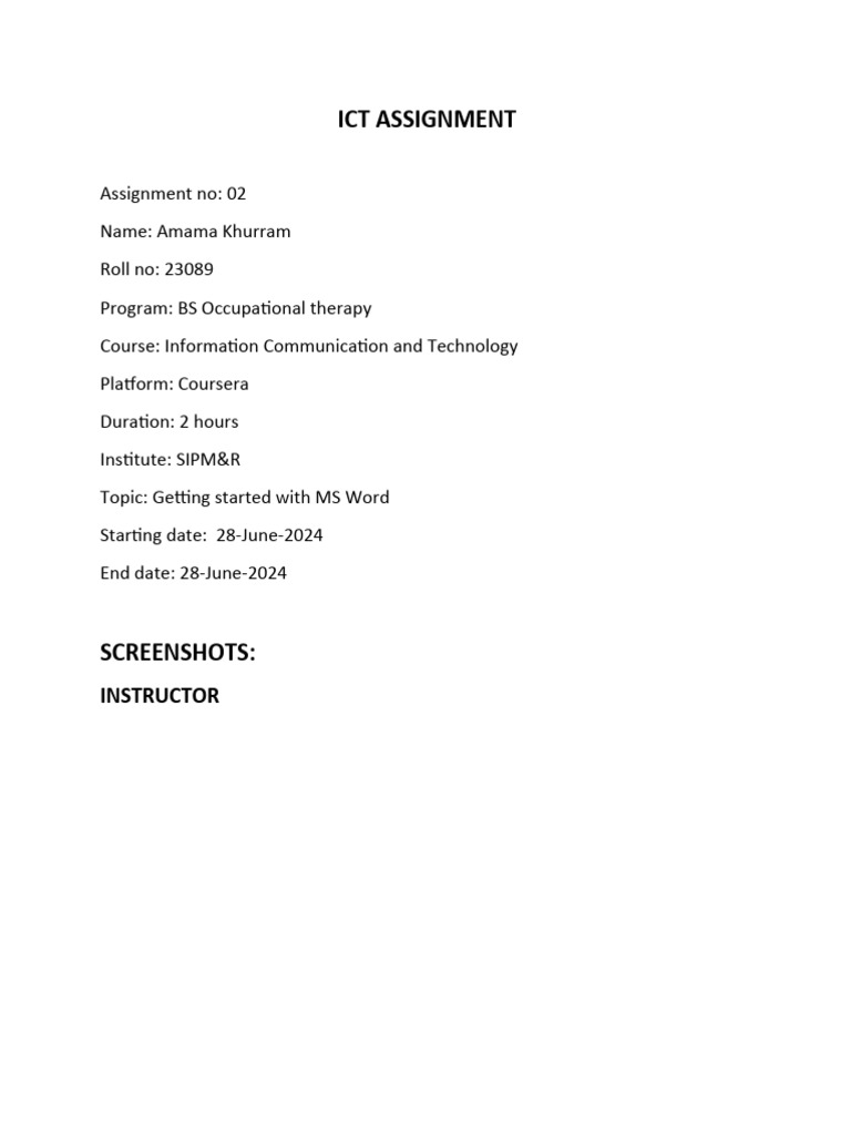 Ict Assignment | PDF