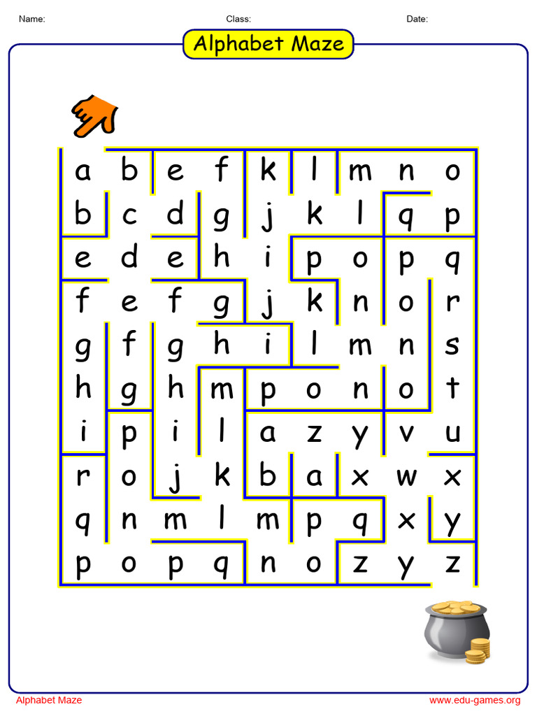 Alphabet Maze Activity Worksheet | PDF
