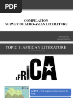 Survey of Afro-Asian Literature 2020-2021 | PDF | Curriculum | Lesson Plan