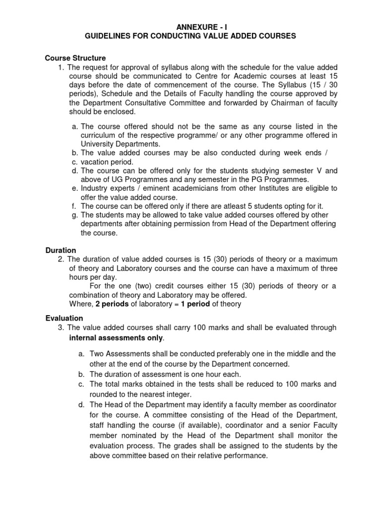 Value Added Courses | PDF | Academic Term
