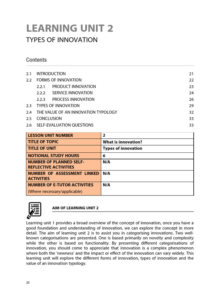 MNE3703 - Learning Unit 2 | PDF | Innovation | Refrigerator