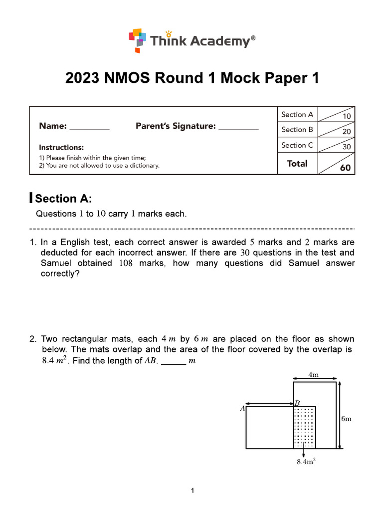 2023_NMOS_Round_1_Mock_Paper_1 | PDF