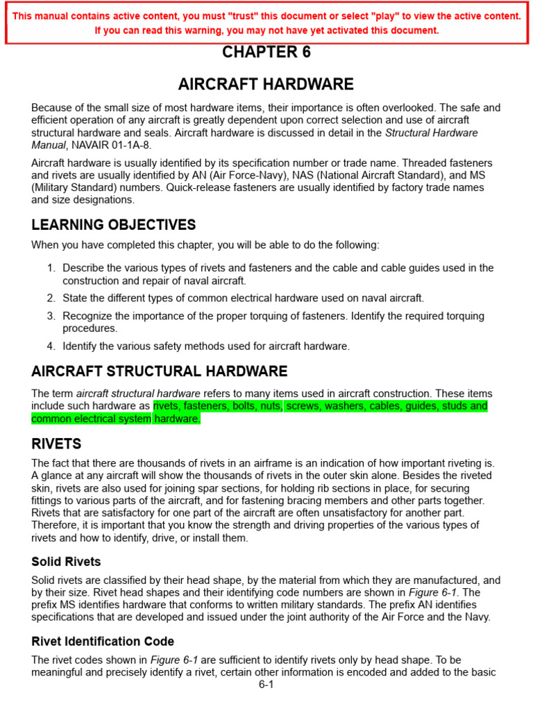 Aircraft Fittings | PDF | Screw | Rivet