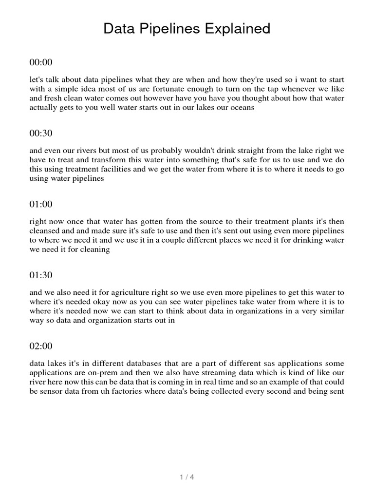 Data Pipelines Explained | PDF | Information Technology | Computer Science