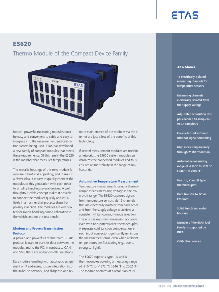 ES620 Flyer EN | PDF | Thermocouple | Electricity