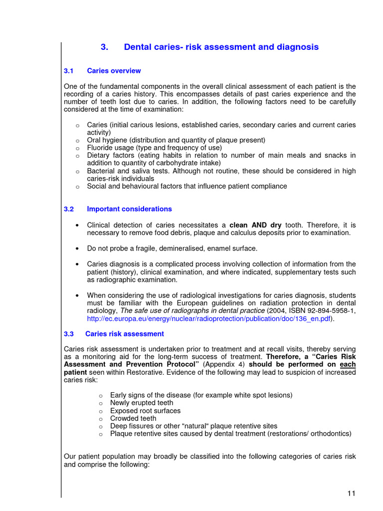 Chapter 3. Dental Caries - Risk Assessment and Diagnosis | PDF | Human Tooth | Health Care