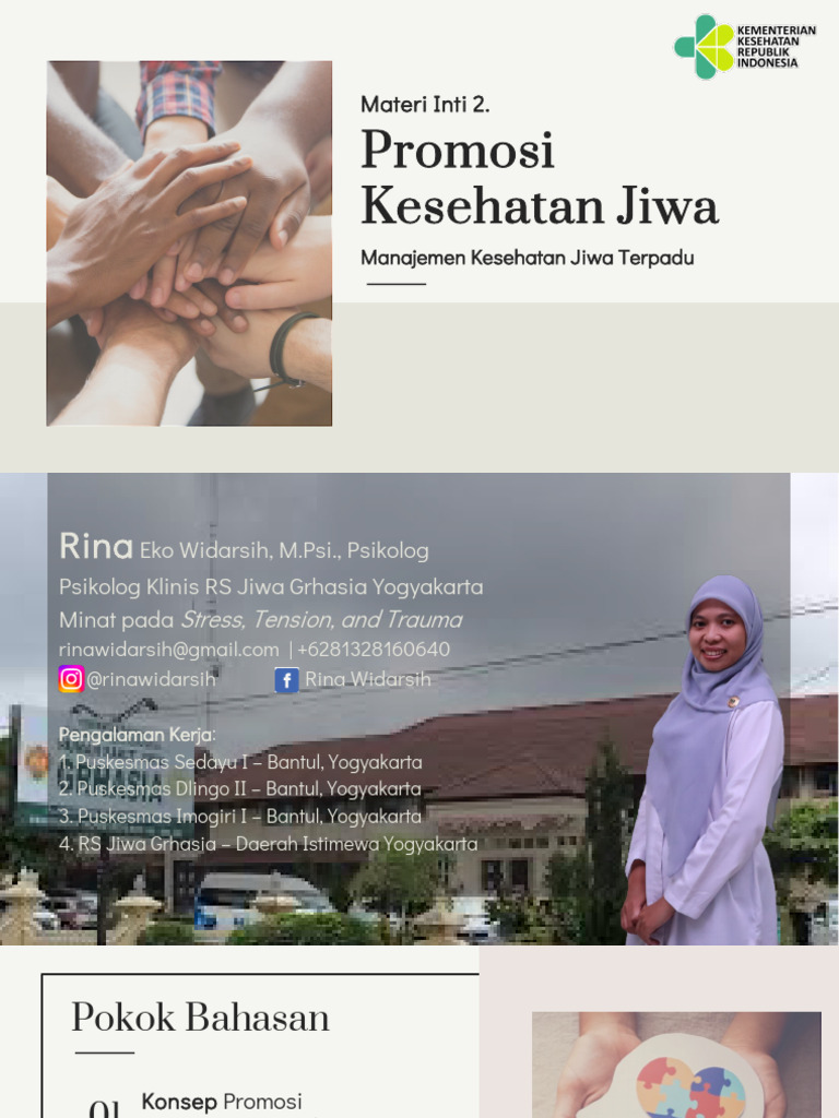Materi Inti 2 - Promosi Kesehatan Jiwa - Rina | PDF