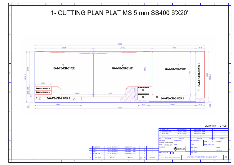 1.cutting Plan Plat 6X20 SS400 5 MM | PDF