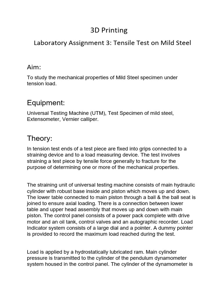 3D Printing Assignment 3 | PDF | Fracture | Deformation (Engineering)