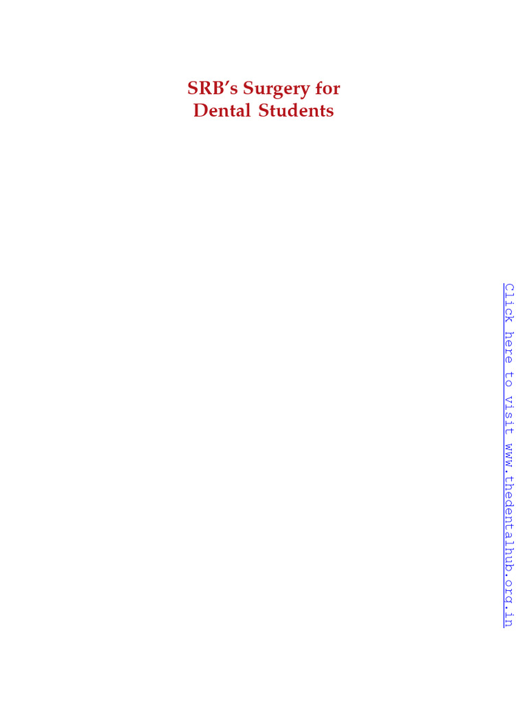 SRB's Surgery For Dental Students | PDF | Wound | Esophagus