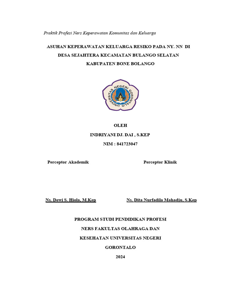 Askep Keluarga INDRIYANI DAI | PDF | Pengembangan Diri | Kesehatan Holistik