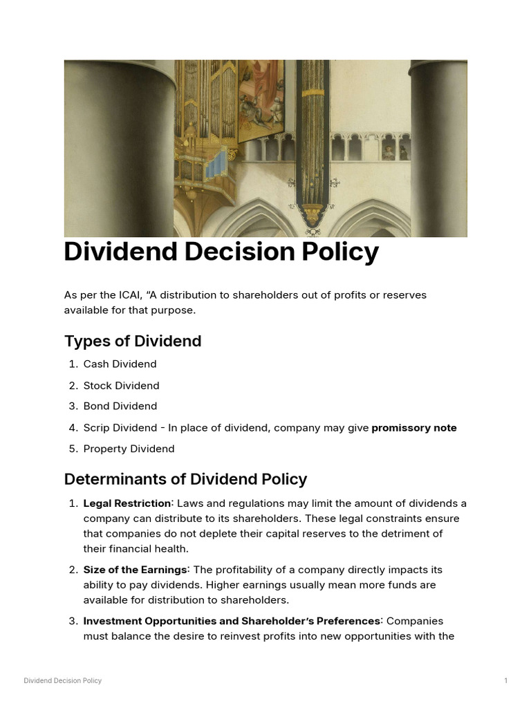 Dividend Decision Policy | PDF | Dividend | Stocks