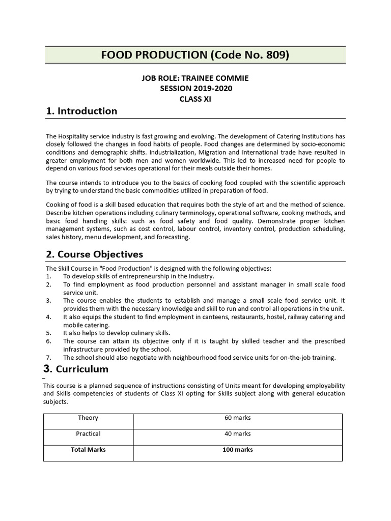 809 Food Production Pdf Salad Cooking
