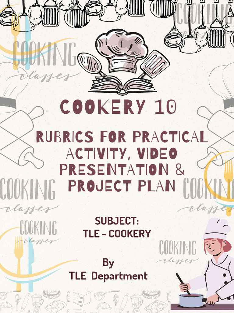 Cookery 10 - Practical ActVid Pres & Project Plan | PDF