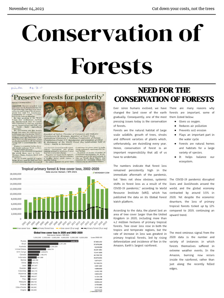 Conservation of Forests | PDF | Biodiversity | Conservation Biology