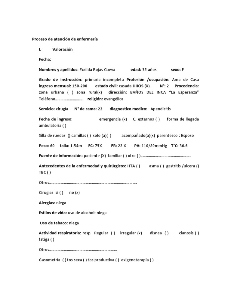 Pae Individual | PDF | Enfermería | Ansiedad